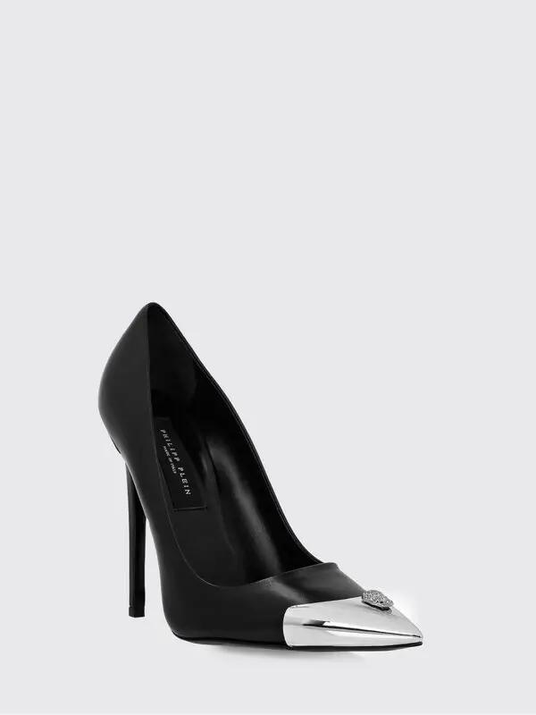 Philipp Plein Leather Pumps With Embellished Metal Almond Toe