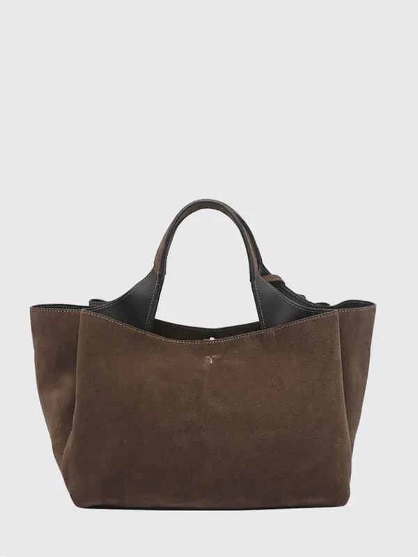 TOD'S Suede Calf Leather Handbag With Removable Shoulder Strap And Logo Charm - Brown