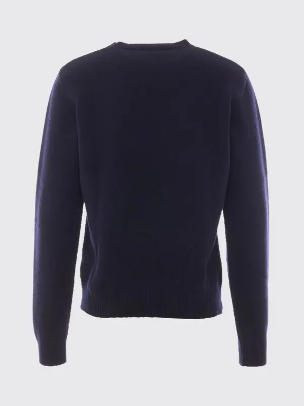 A.p.c. Crewneck Wool Sweater With Embroidered Logo - Navy