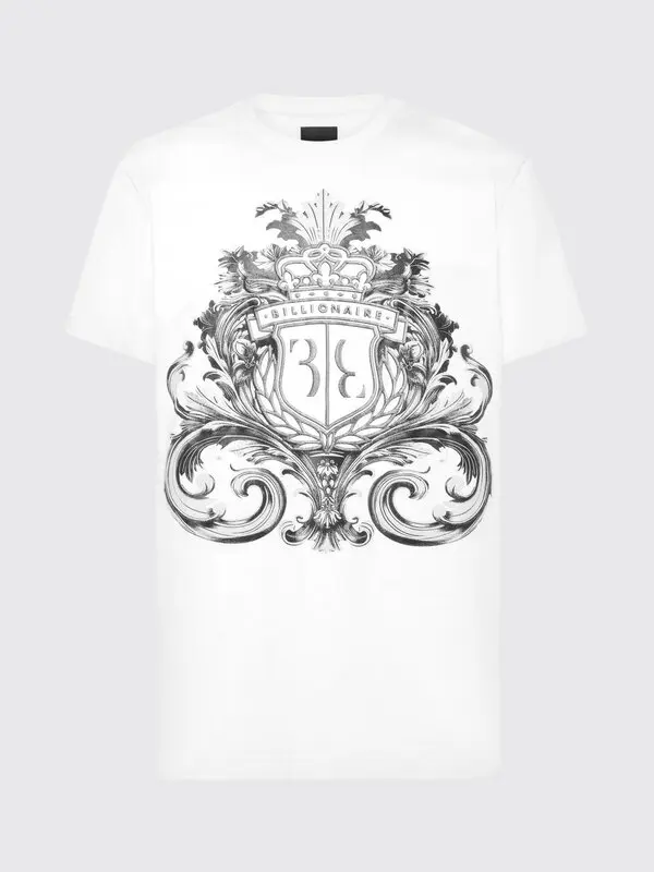 BILLIONAIRE Printed Cotton T-shirt - White