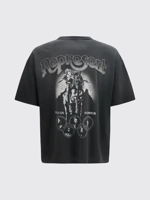 REPRESENT Rock Graphic Print Organic Cotton And Hemp-blend T-shirt - Black