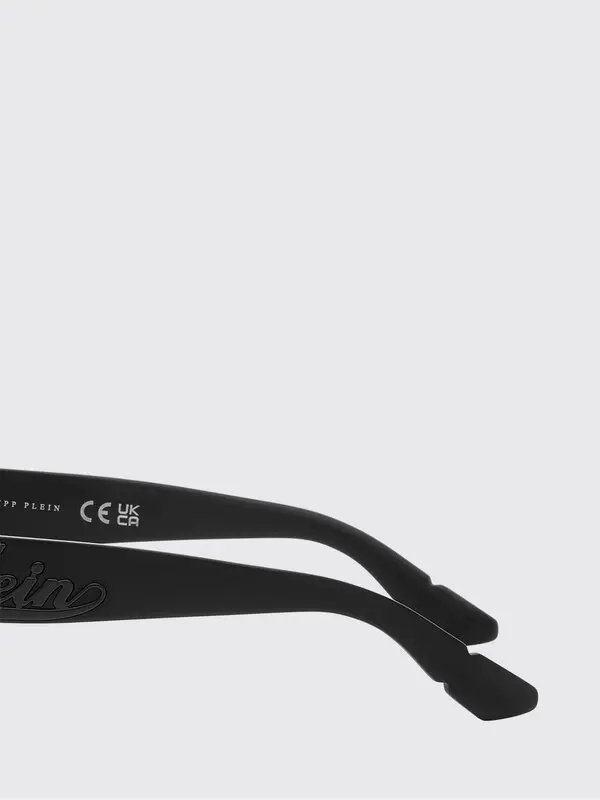 Philipp Plein Rectangular Acetate Shield Sunglasses - Black