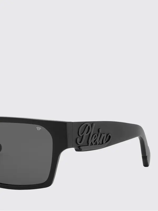 Philipp Plein Rectangular Acetate Shield Sunglasses - Black