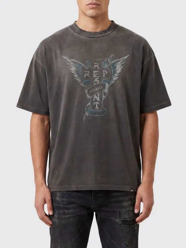 REPRESENT Vintage Graphic Print Cotton And Hemp-blend T-shirt - Black