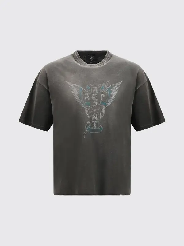 REPRESENT Vintage Graphic Print Cotton And Hemp-blend T-shirt - Black