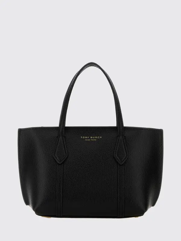 Tory Burch Perry Small Grained Leather Tote Bag With Removable Strap - Black