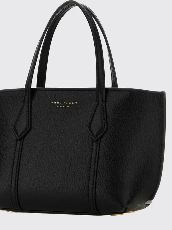 Tory Burch Perry Small Grained Leather Tote Bag With Removable Strap - Black