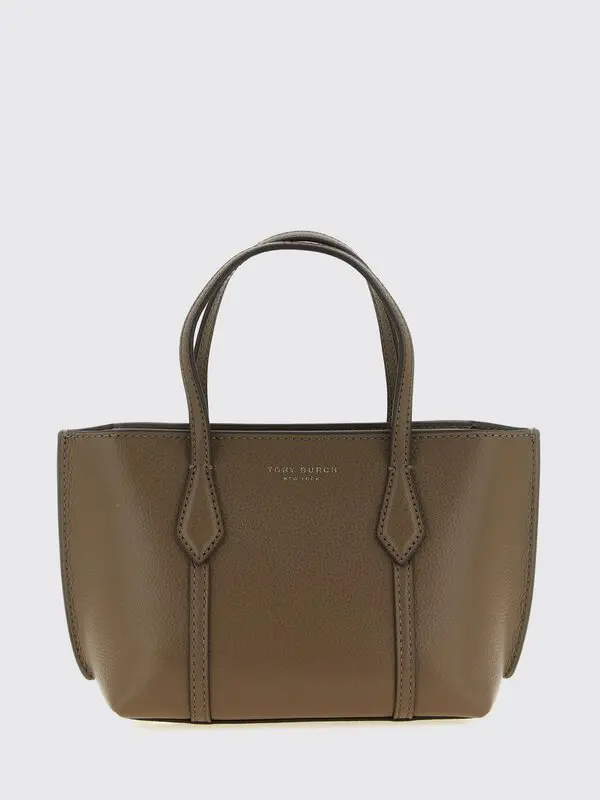 Tory Burch Perry Small Grained Leather Tote Bag With Removable Strap - Brown