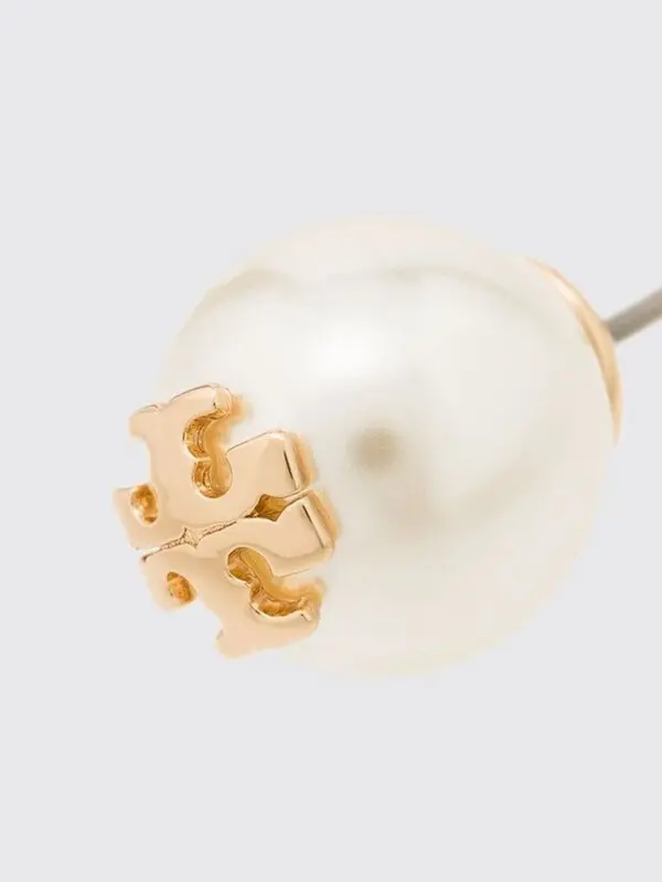 Tory Burch Kira Faux Pearl And Logo Stud Earrings
