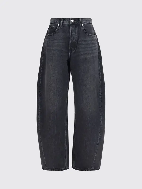 Alexander Wang High-waisted Baggy Jeans With Rhinestone Logo