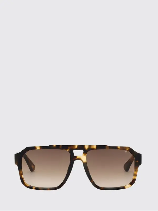 Philipp Plein Square Acetate Shield Sunglasses With Double Bridge - Brown