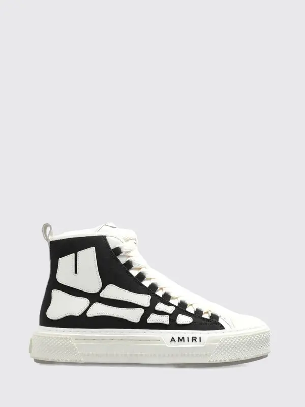 Amiri Skel High-top Sneakers In Canvas And Leather With Two-tone Abstract Pattern