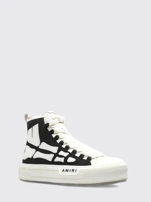 Amiri Skel High-top Sneakers In Canvas And Leather With Two-tone Abstract Pattern