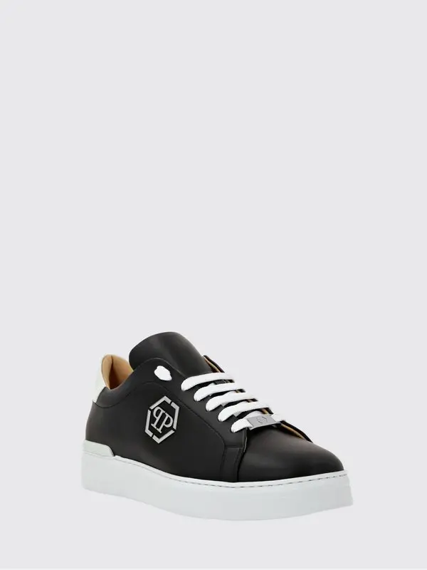 Philipp Plein Low-top Leather Sneakers With Hexagon Logo