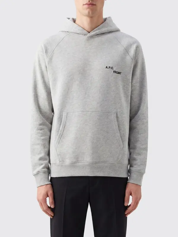 A.p.c. X Fragment Cotton Hoodie With Contrast Logo - Grey