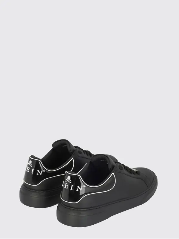Philipp Plein Bi-leather Low-top Sneakers With Chunky Sole - Black