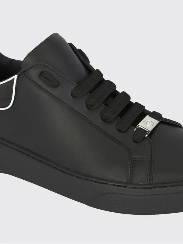 Philipp Plein Bi-leather Low-top Sneakers With Chunky Sole - Black