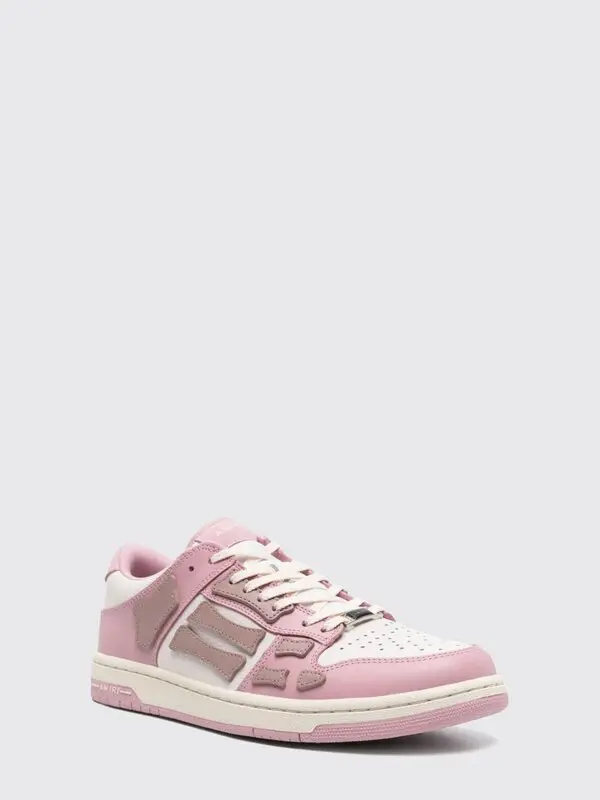 Amiri Skel Low-top Sneakers In Two-tone Leather With Perforated Toe And Padded Ankle