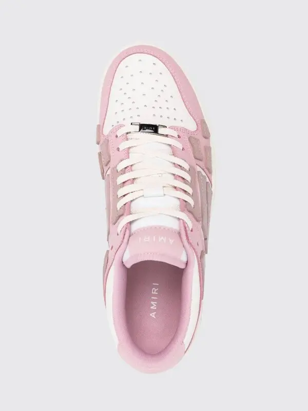 Amiri Skel Low-top Sneakers In Two-tone Leather With Perforated Toe And Padded Ankle