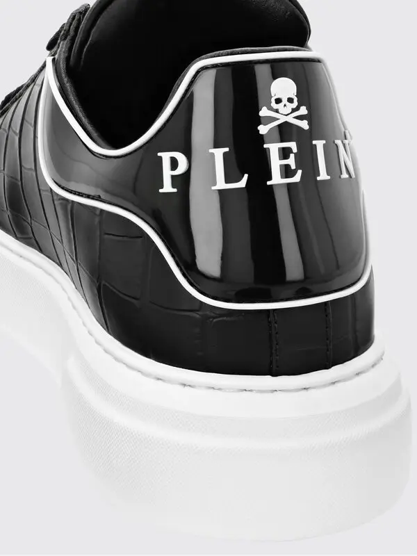 Philipp Plein Crocodile-effect Leather Lace-up Low-top Sneakers
