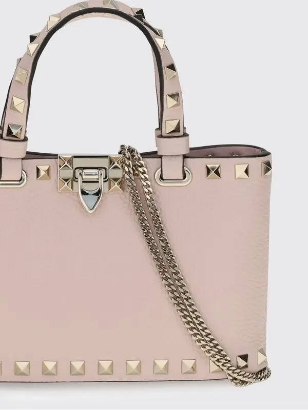 Valentino Garavani Rockstud Grained Calf Leather Mini Handbag - Quartz