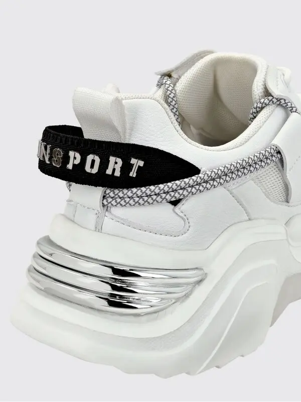 PLEIN SPORT Mesh Lace-up Low-top Sneakers With Branded Pull-tab