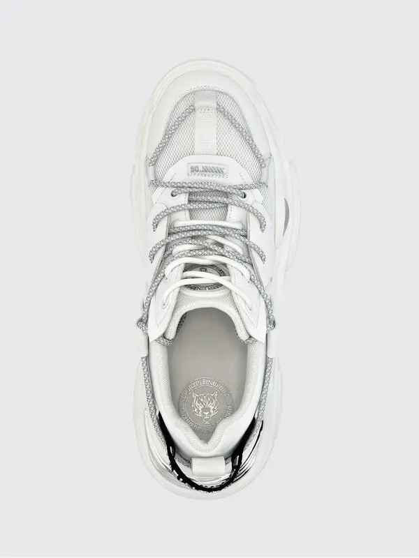 PLEIN SPORT Mesh Lace-up Low-top Sneakers With Branded Pull-tab