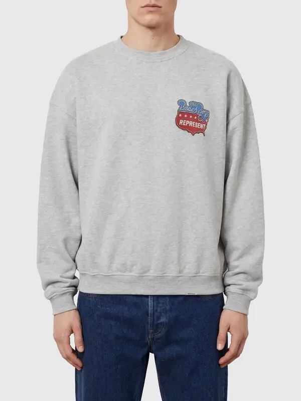 REPRESENT Graphic Print Cotton Crewneck Sweatshirt