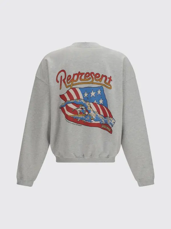 REPRESENT Graphic Print Cotton Crewneck Sweatshirt