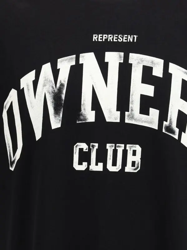 REPRESENT Vintage-style Cotton T-shirt With Printed Logo And Dropped Shoulders