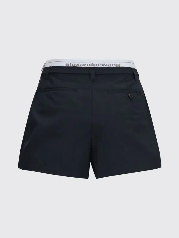 Alexander Wang Cotton-blend Shorts With Logo Elastic Waistband
