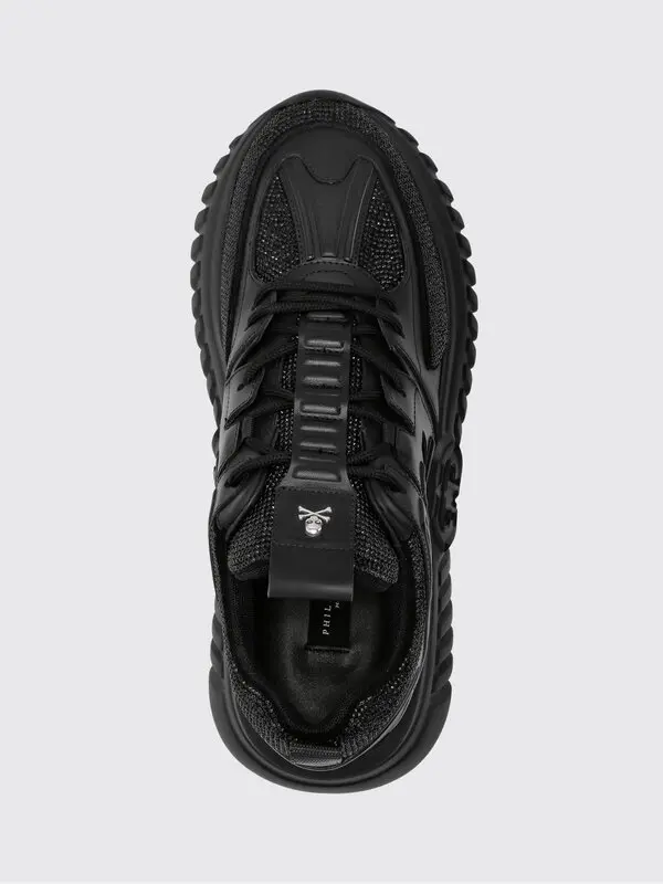Philipp Plein Supersonic Crystal Embellished Leather And Suede Lace-up Sneakers