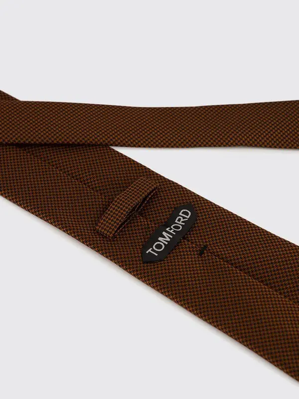 TOM FORD Bi-abstract Pure Mulberry Silk Neck Tie - Brown