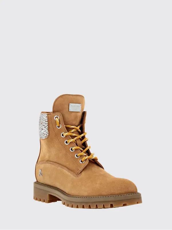 Philipp Plein Embellished Suede Combat Boots