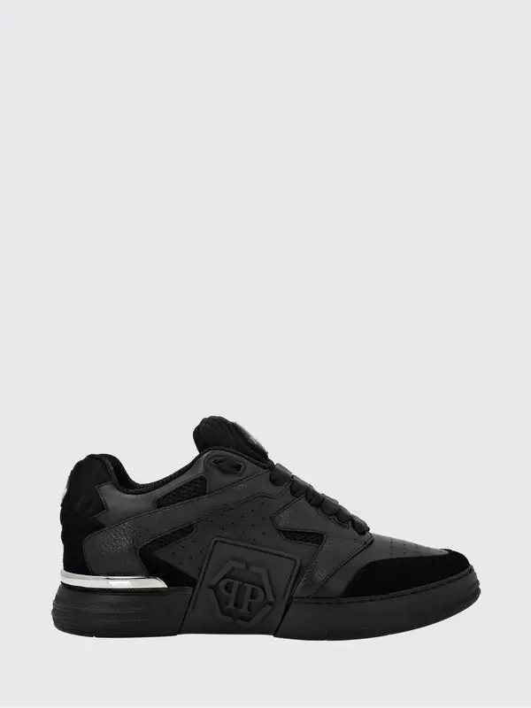 Philipp Plein Phantom Street Leather And Suede Sneakers - Black