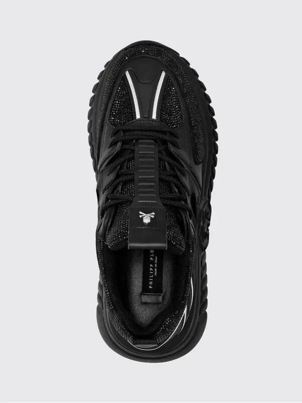 Philipp Plein Embellished Leather Low-top Sneakers - Black