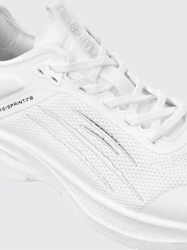 PLEIN SPORT Two-tone Mesh Sneakers With Printed Logo - Bianco 4