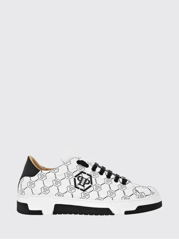Philipp Plein Embellished Leather Low-top Sneakers - Black 1