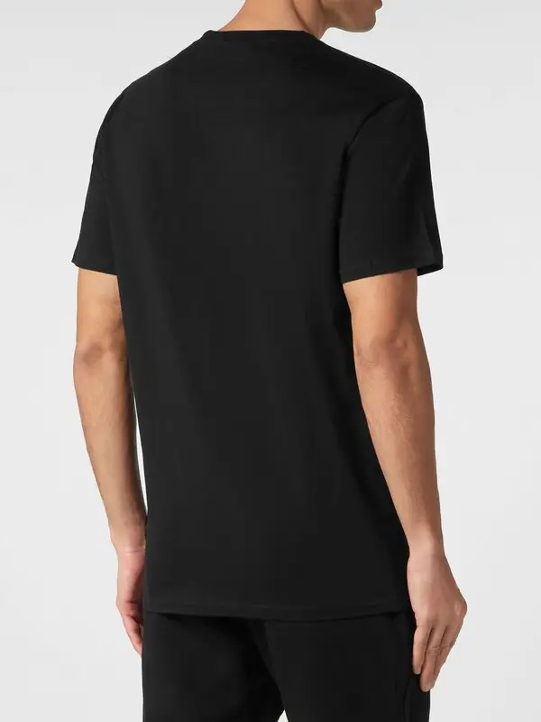 PLEIN SPORT Slim Fit Cotton T-shirt With Contrast Laminated Logo