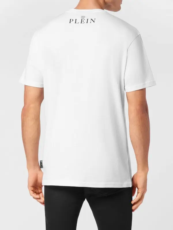 Philipp Plein Slim Fit Cotton T-shirt With Skull And Monogram Print