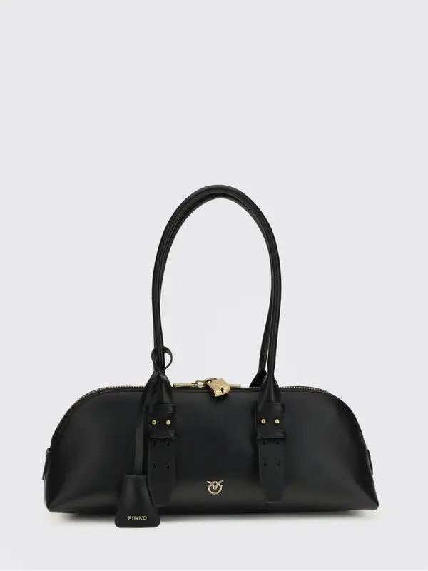 Pinko Leather Shoulder Bag - Black