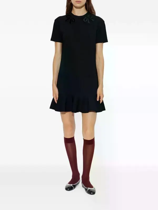 Valentino Garavani Bow Appliqué Knitted Mini Dress