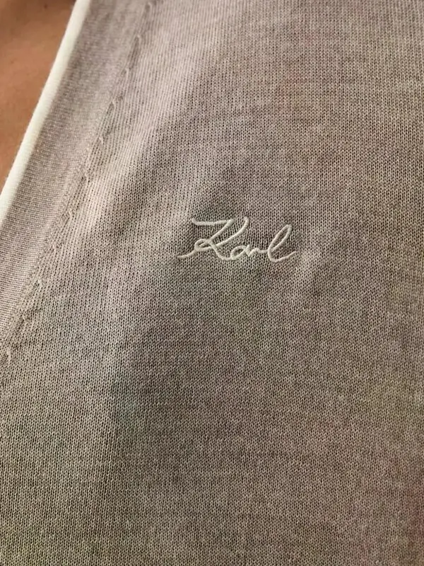 Karl Lagerfeld Merino Wool Cardigan With Embroidered Logo