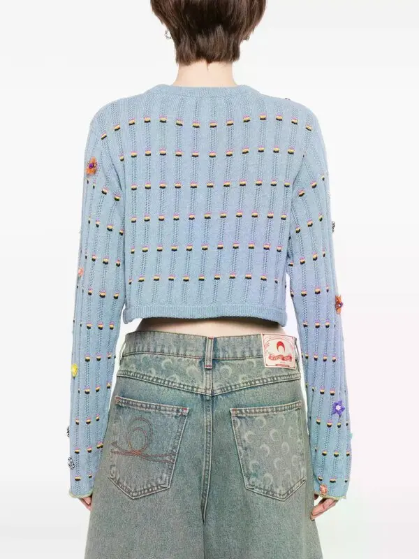 YANYAN Floral Embellished Cropped Cardigan