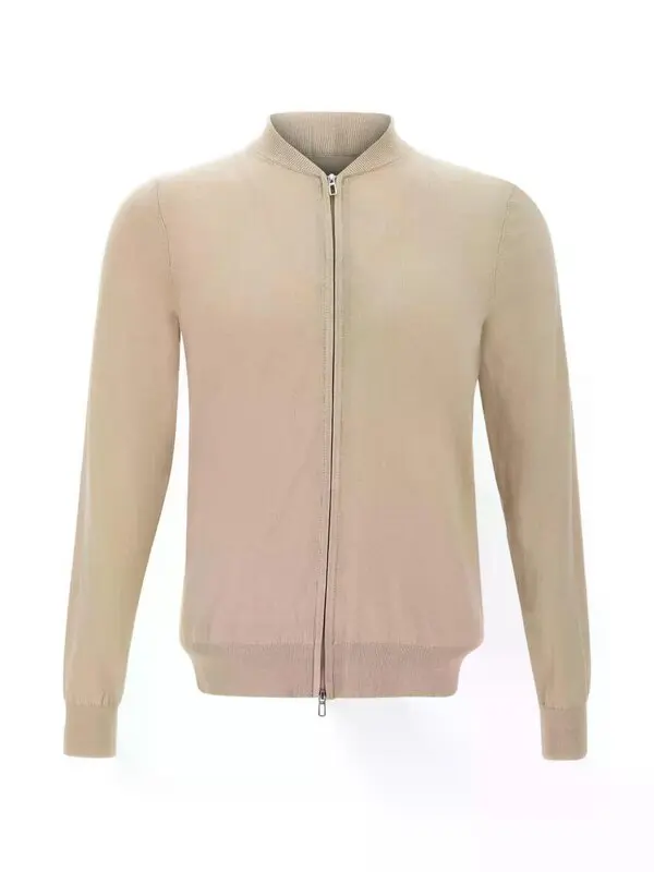 DIKTAT Zip-front Ribbed Cardigan