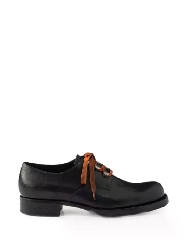 Prada Antiqued Leather Lace-up Shoes