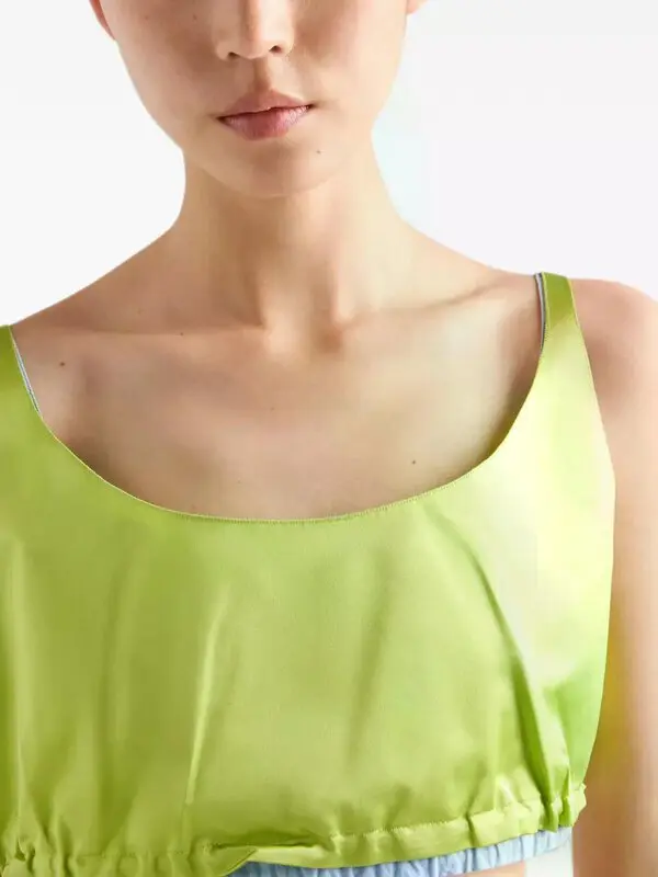 Prada Duchesse Cropped Top - Green