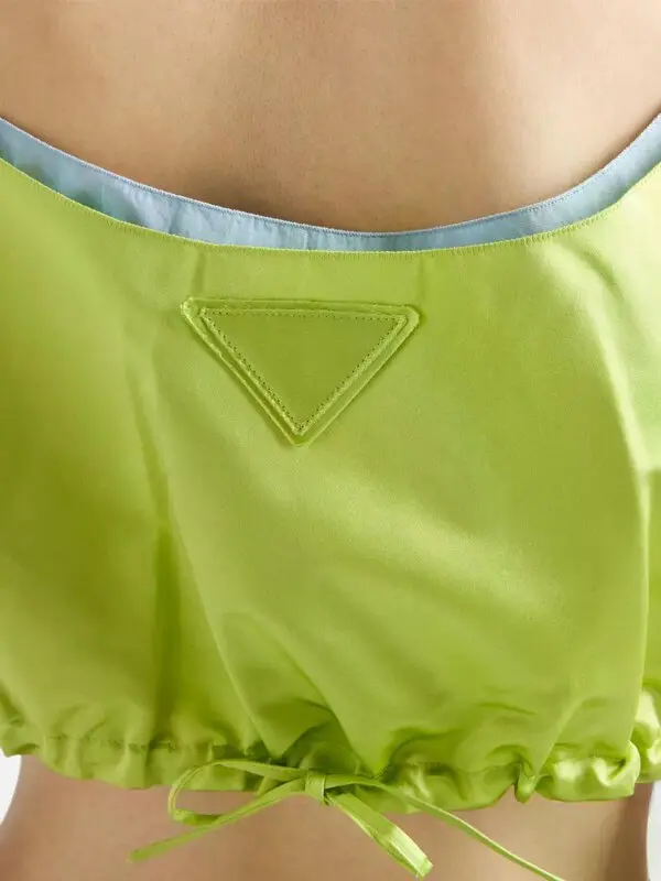 Prada Duchesse Cropped Top - Green