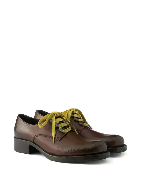 Prada Antiqued Leather Lace-up Shoes