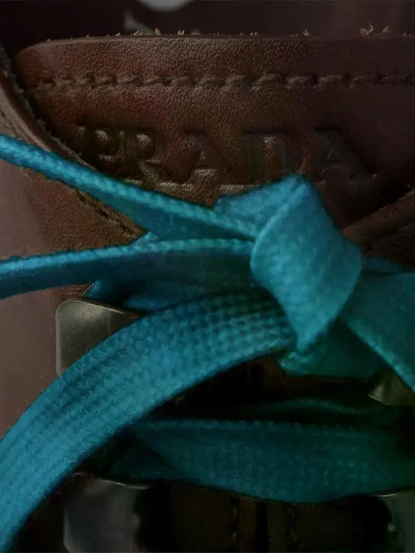 Prada Antiqued Leather Lace-up Shoes